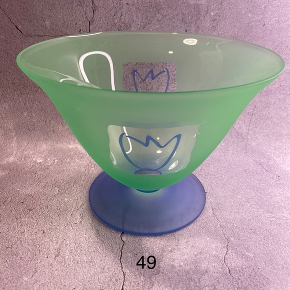 Block | Accents | Mouth Blown Block Crystal Art Glass Blue Green | Poshmark